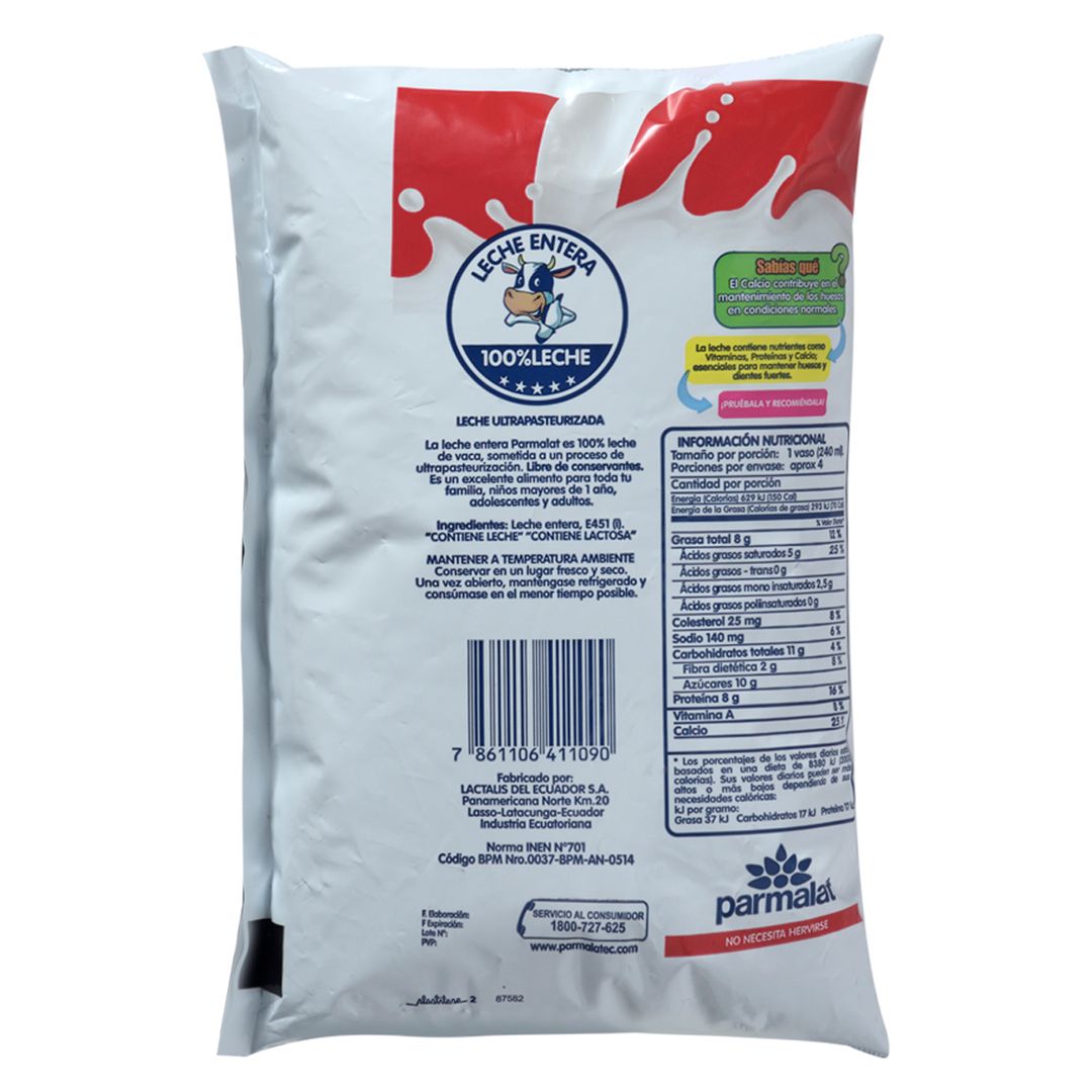 Leche Parmalat Entera Funda 900ml - 920884