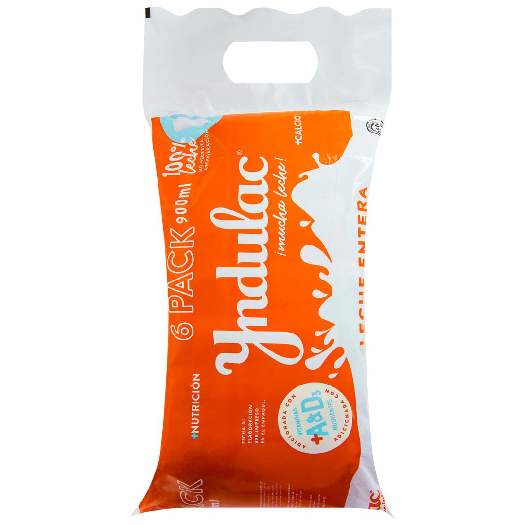 Pack 6 Uds Funda de Leche Indulac Entera 900ml - 920909
