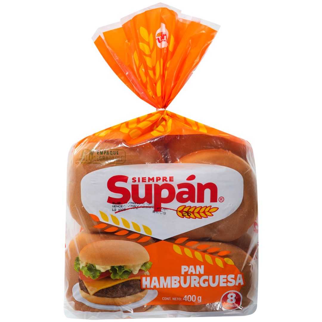 Pack 8 Uds Pan Hamburguesa Supán 400g - 921113