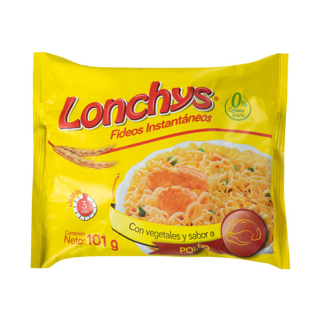 Fideo Instantáneo Lonchys Sabor a Pollo y Vegetales 101g - 921296