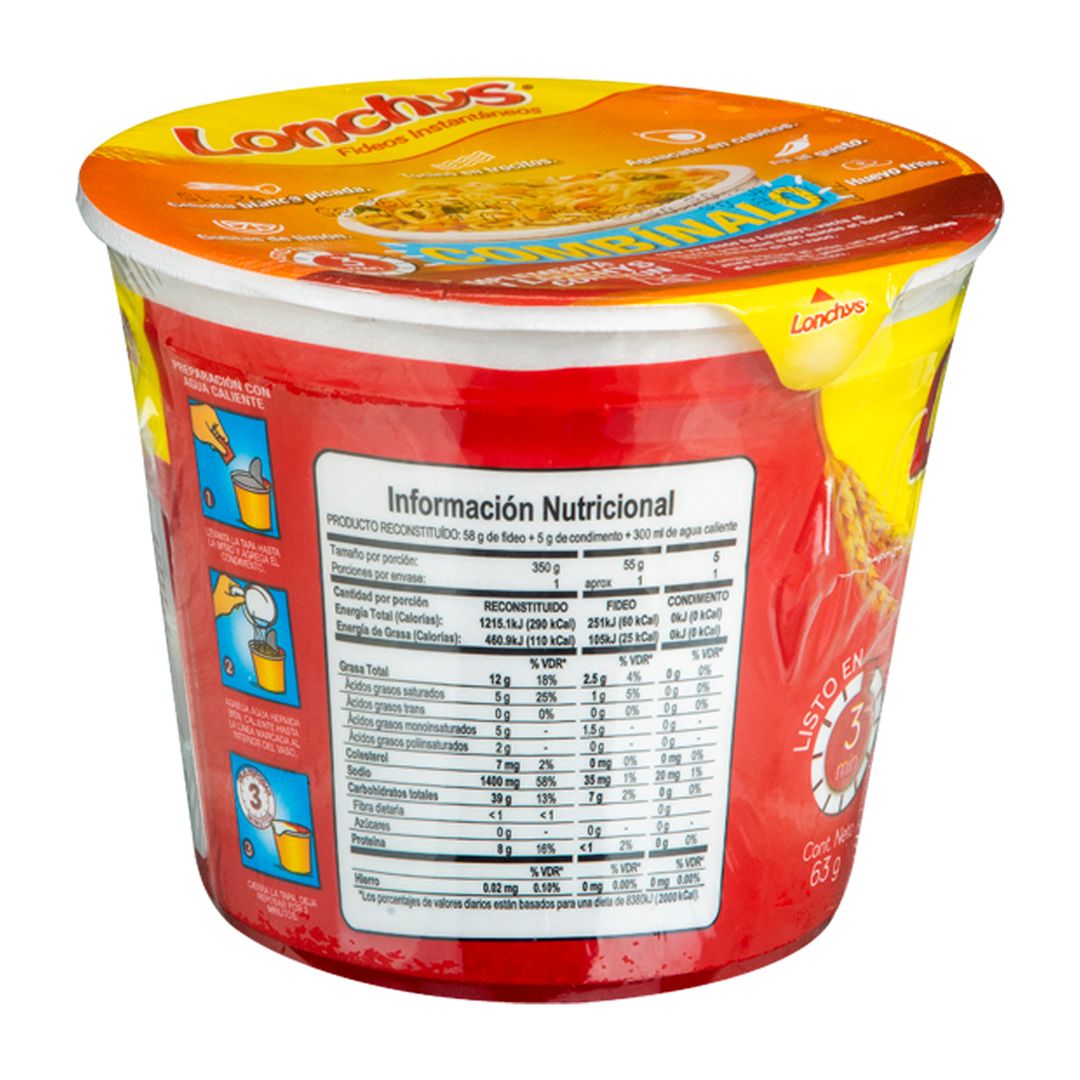 Fideos Instantáneos Lonchys Sabor Pollo Picante 63g - 921137