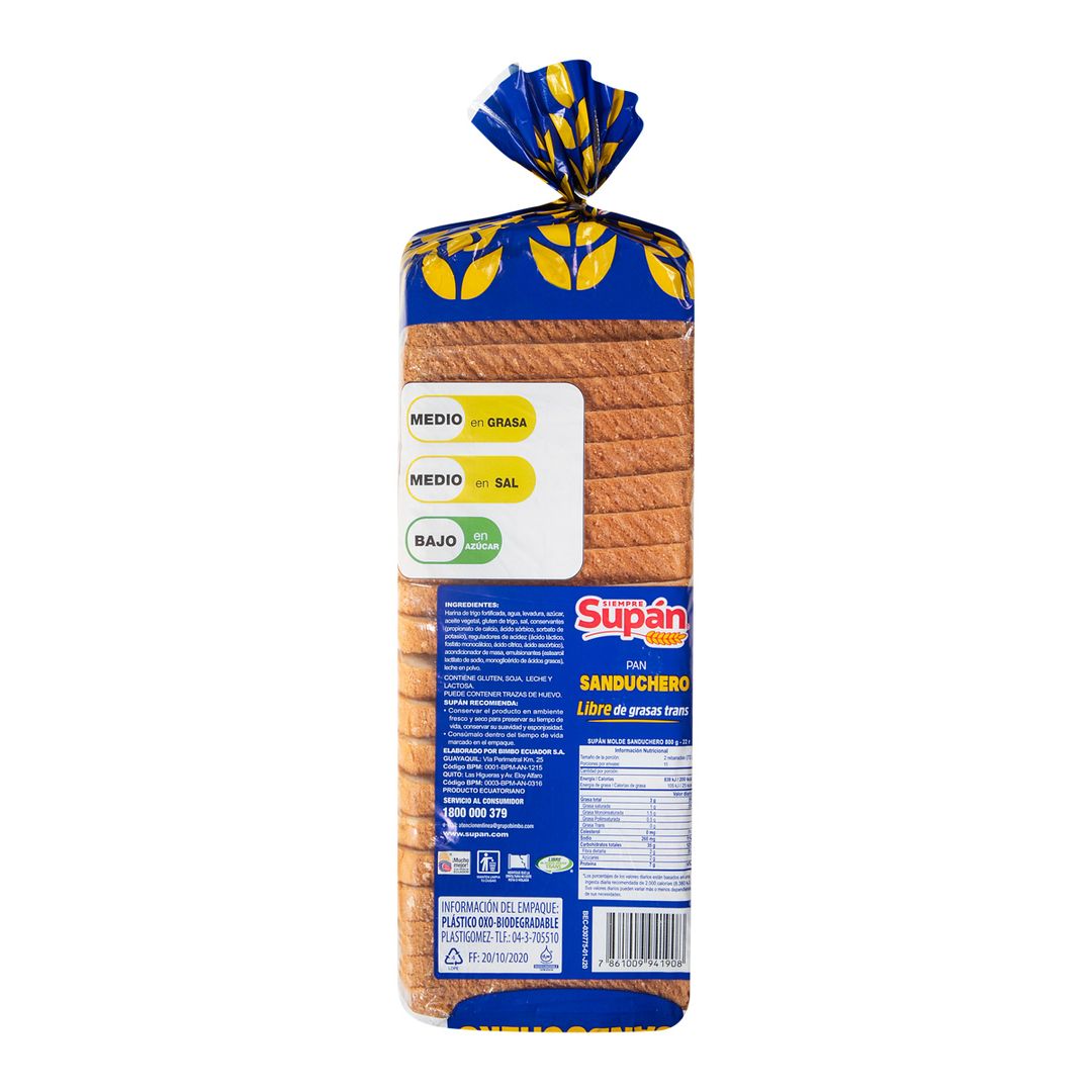Pan Molde Supán Sanduchero 800g - 921150