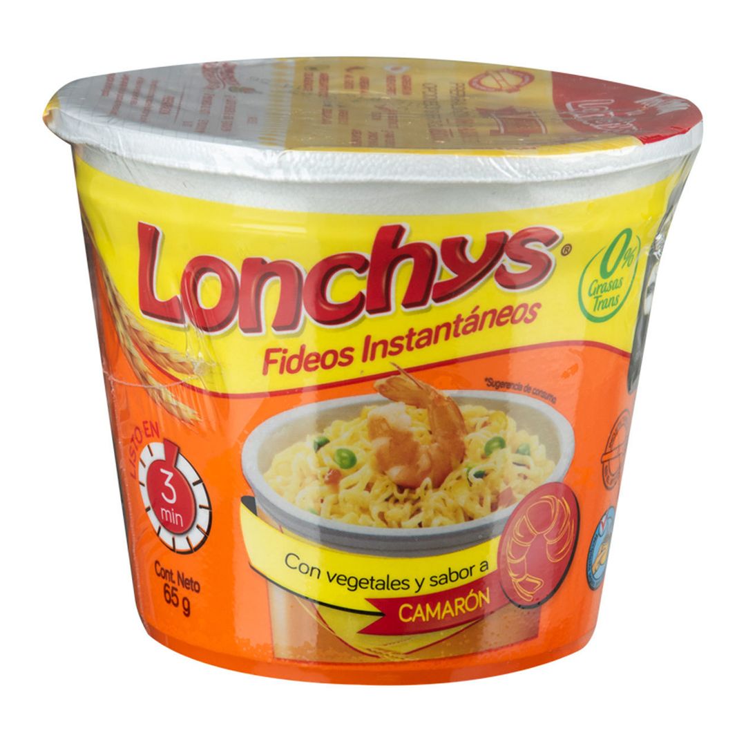 Fideos Instantáneos Lonchys Sabor Camarón y Vegetales 65g - 921238