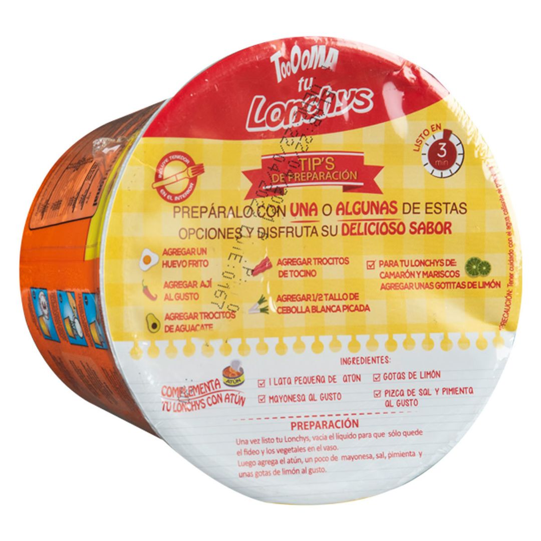 Fideos Instantáneos Lonchys Sabor Camarón y Vegetales 65g - 921238