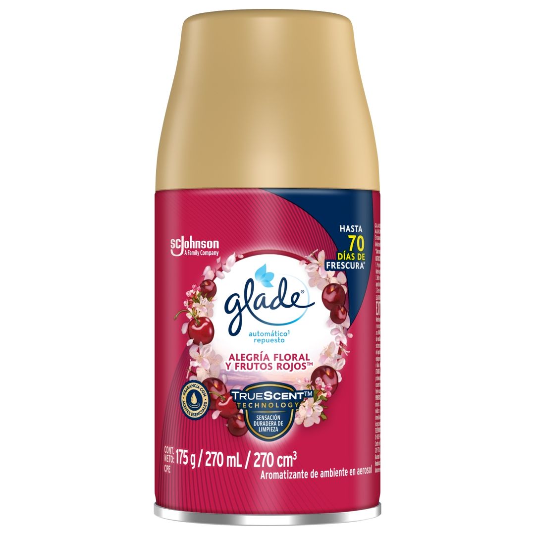 Repuesto para Aromatizante Automático Glade Alegría Floral y Frutos Rojos 270ml - 921566
