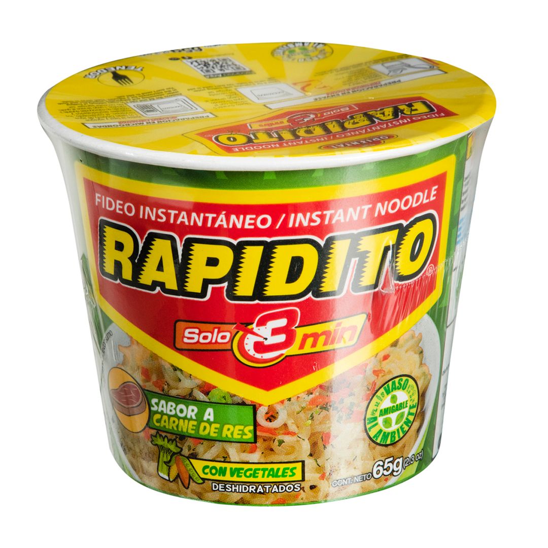 Fideo Instantáneo Rapidito Sabor a Carne de Res 65g - 921569