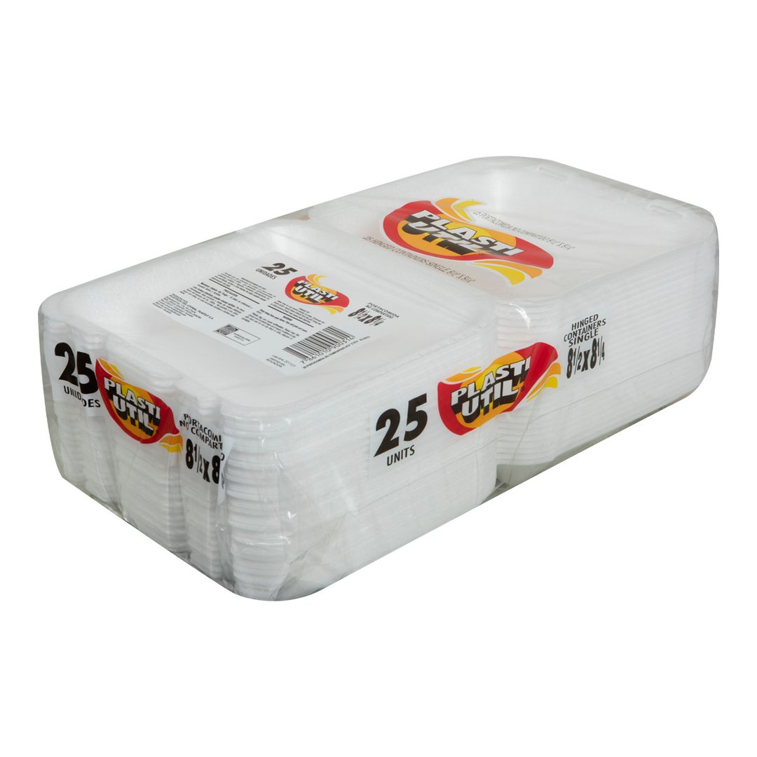 Porta Comidas Desechables Plasti Util 8.5cm x 8.5cm - 25 Unidades - 921719