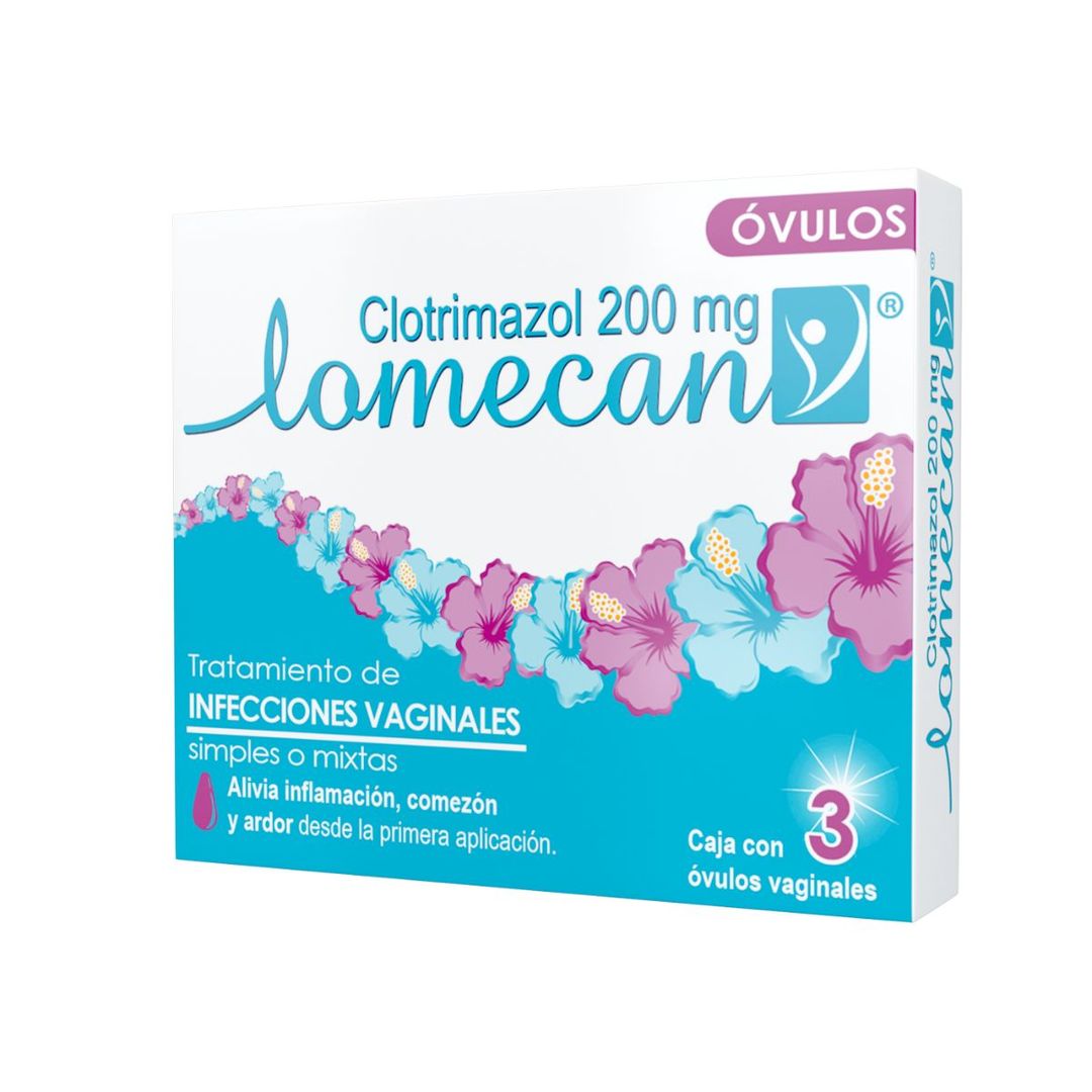 Óvulos Vaginales Lomecan V Clotrimazol 200mg - 3 Unidades - 921785