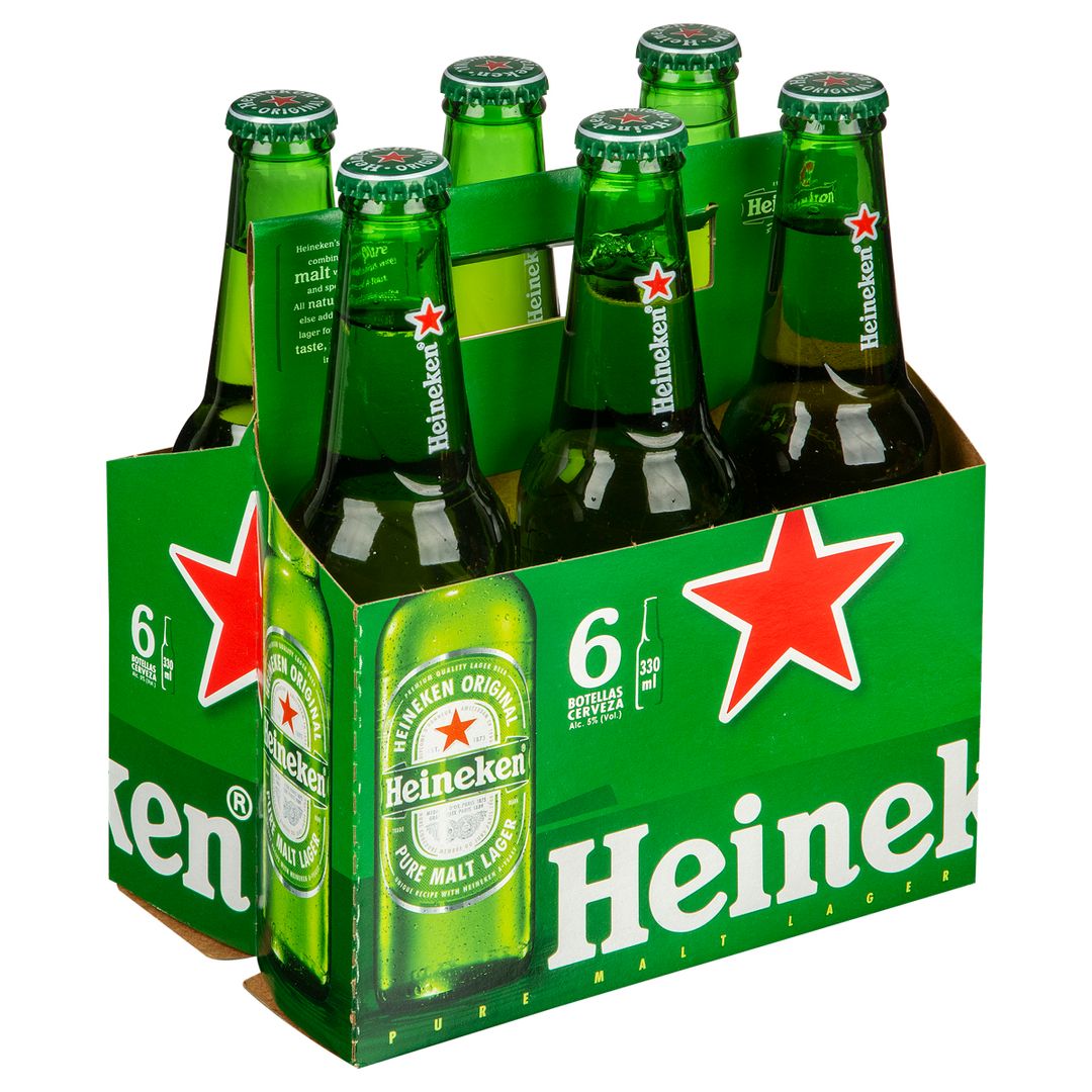 Six Pack Cerveza Heineken Botella 330ml - 922262