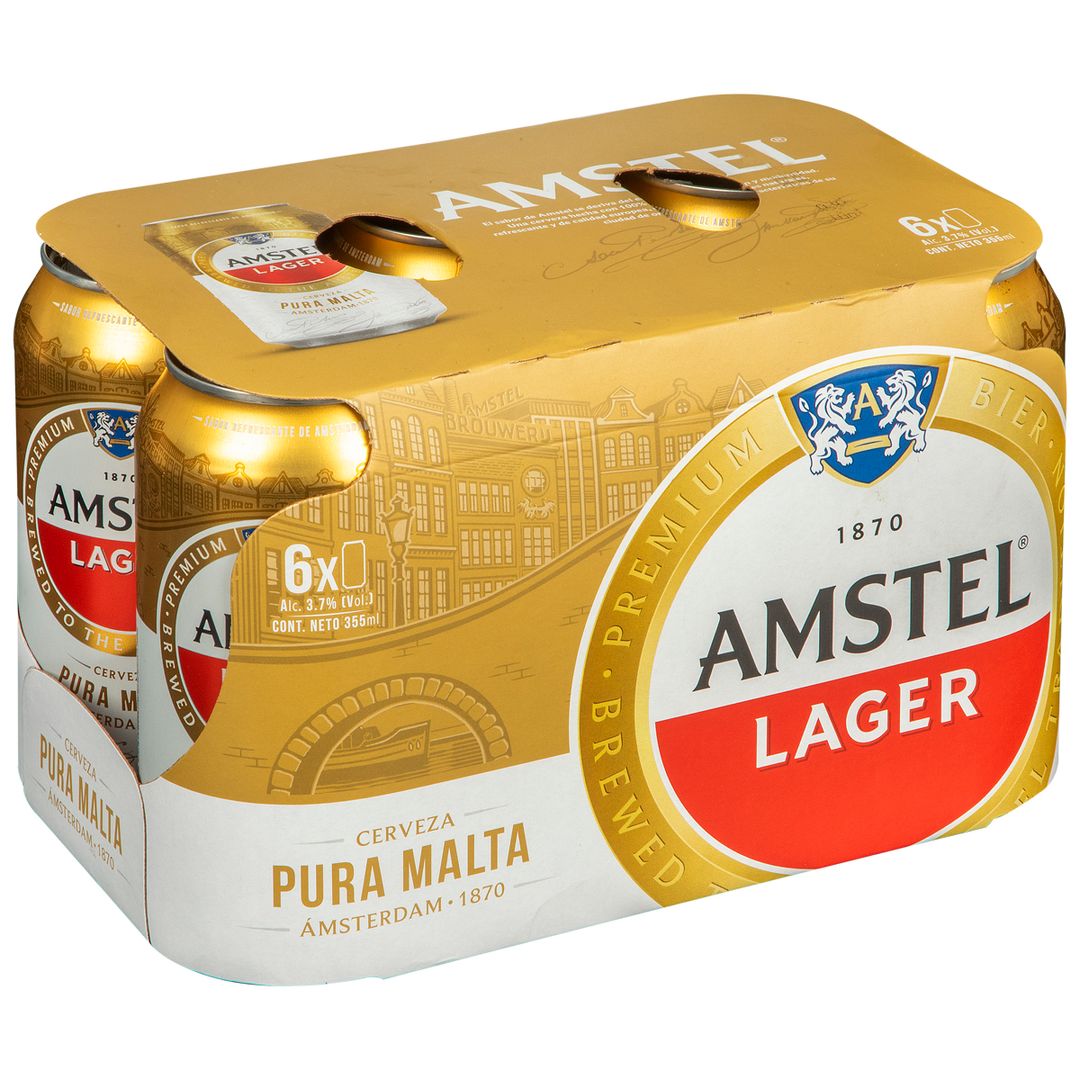 Six Pack Cerveza Amstel Lata 355ml - 922263