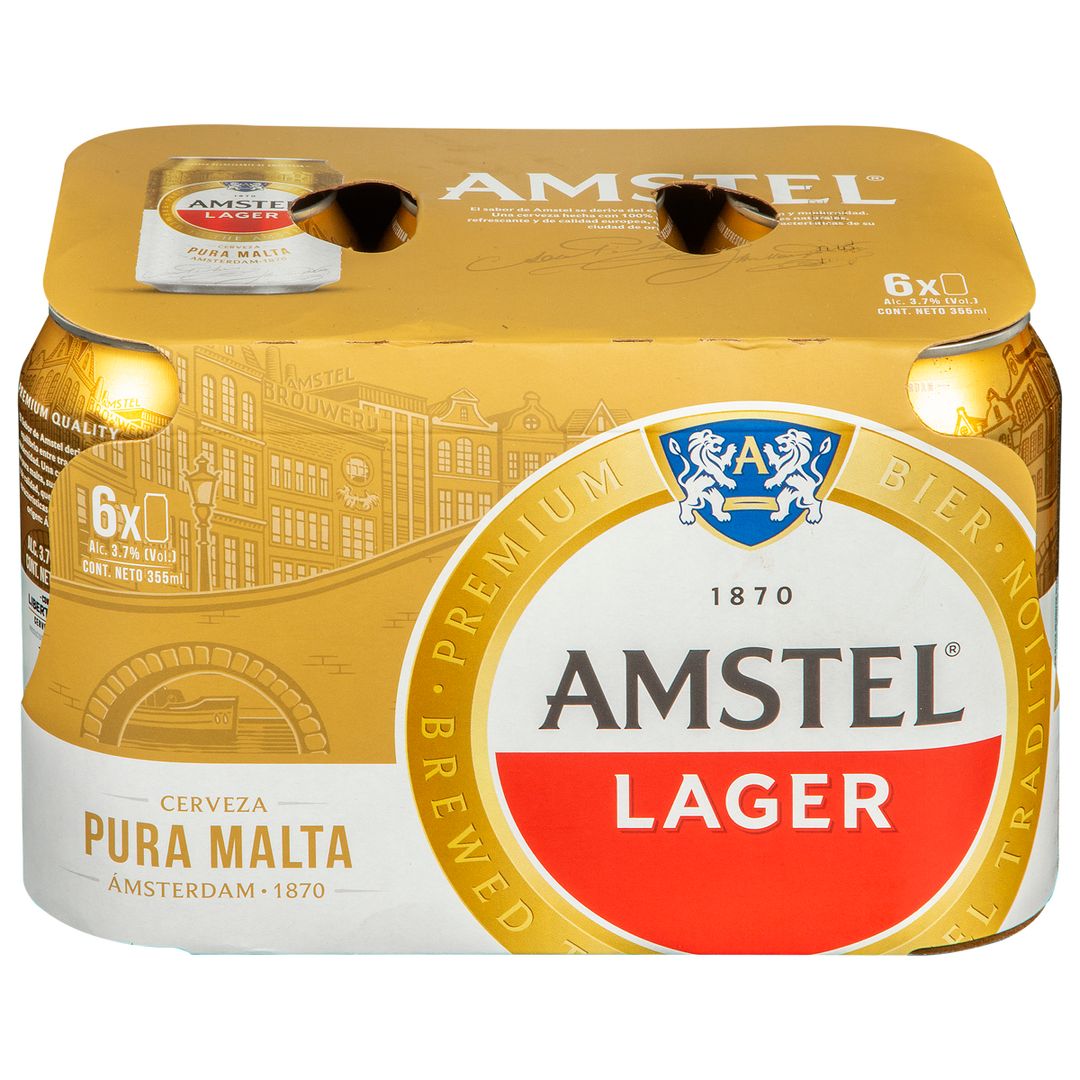 Six Pack Cerveza Amstel Lata 355ml - 922263