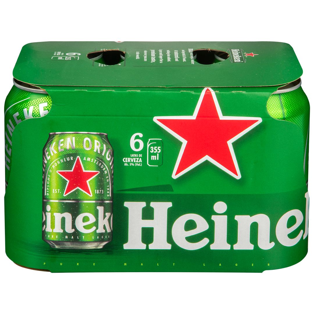 Six Pack Cerveza Heineken Lata 355ml - 922264