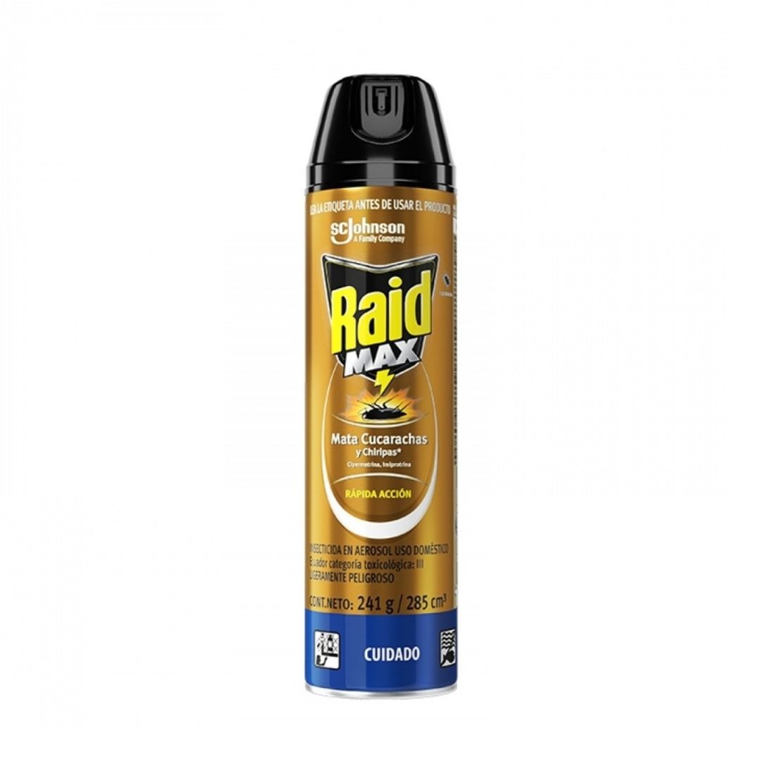 Insecticida en Aerosol Raid Max Mata Insectos Rastreros 285ml - 922478