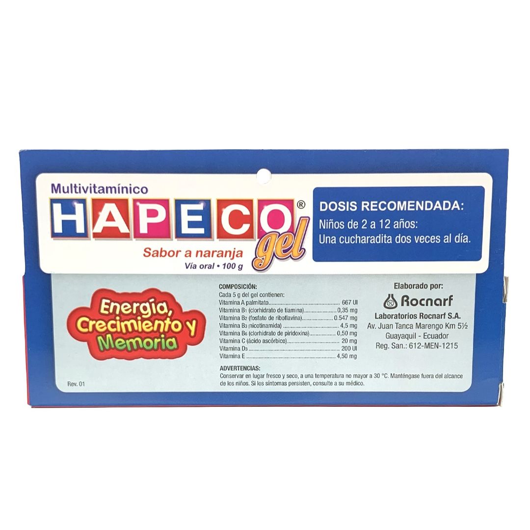 Gel Multivitamínico Hapeco Rocnarf 100g - 922752