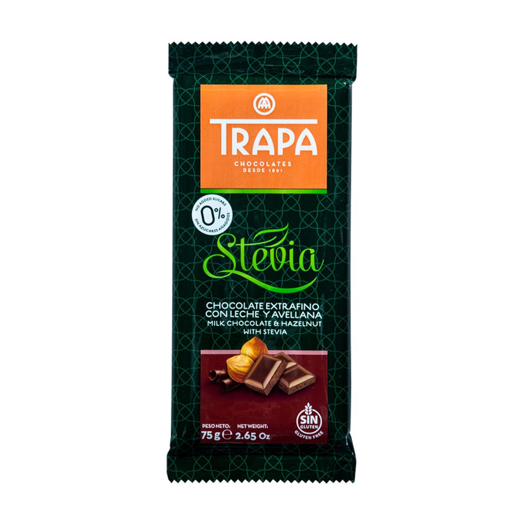 Chocolate Trapa con Leche y Avellanas Stevia 75g - 922914