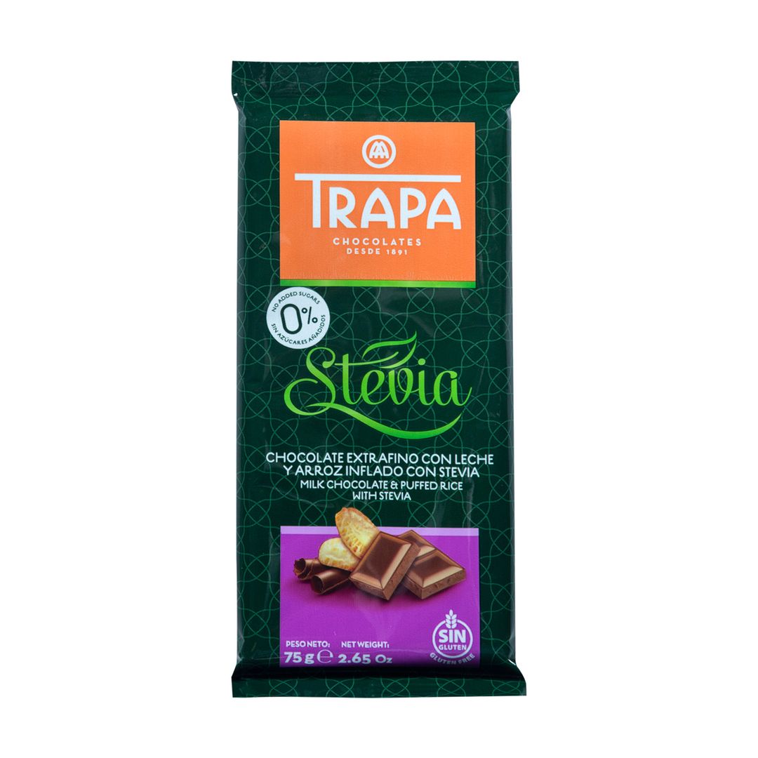 Chocolate Trapa con Leche y Arroz Inflado con Stevia 75g - 922915