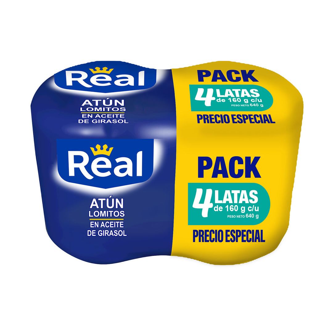 Pack 4 Uds Atún Real Lomitos en Aceite de Girasol 160g - 923124