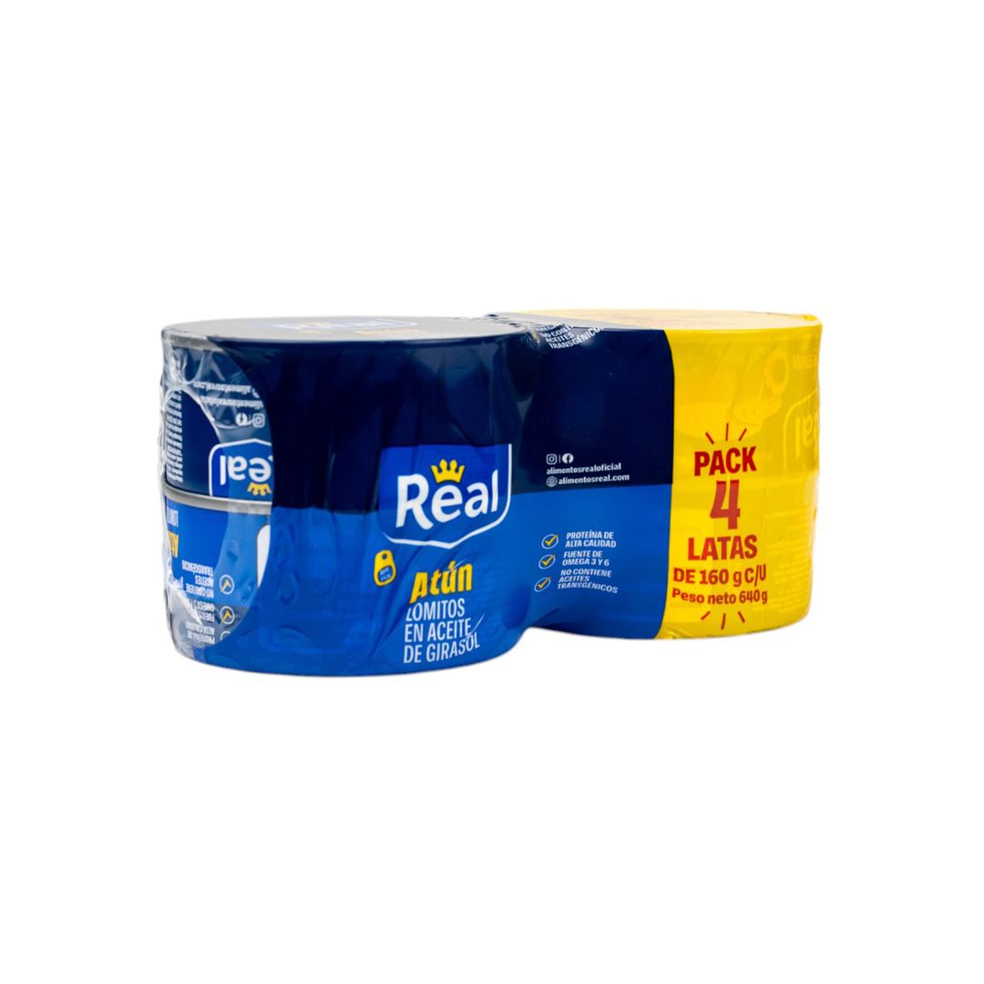Pack 4 Uds Atún Real Lomitos en Aceite de Girasol 160g - 923124
