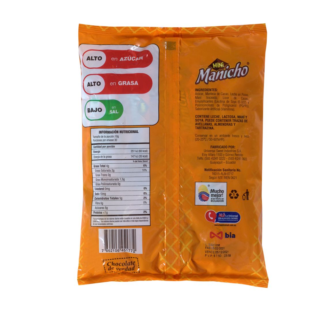Funda 30 Uds Chocolate La Universal Mini Manicho 300g - 923509