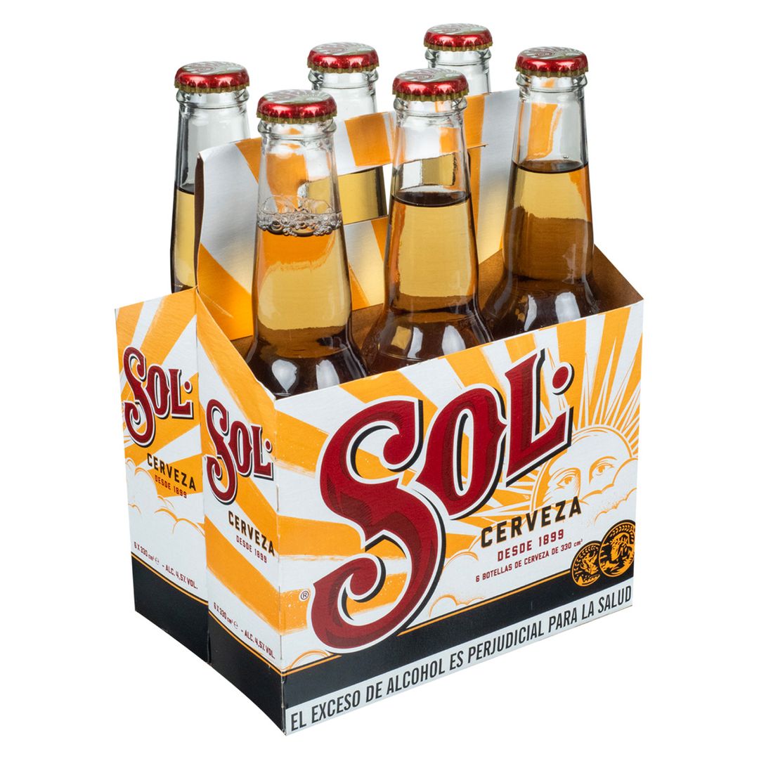 Six Pack Cerveza Sol Botella 330ml - 925192
