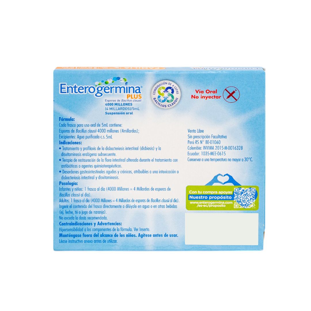 Ampollas Bebibles Enterogermina Plus 5ml - 5 Unidades - 925642