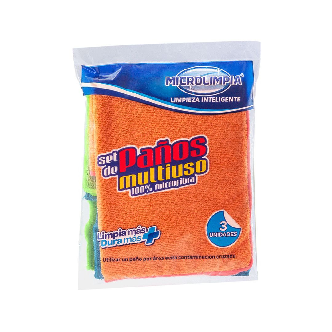 Pack 3 Uds Paño Multiuso Microlimpia Microfibra - 926088