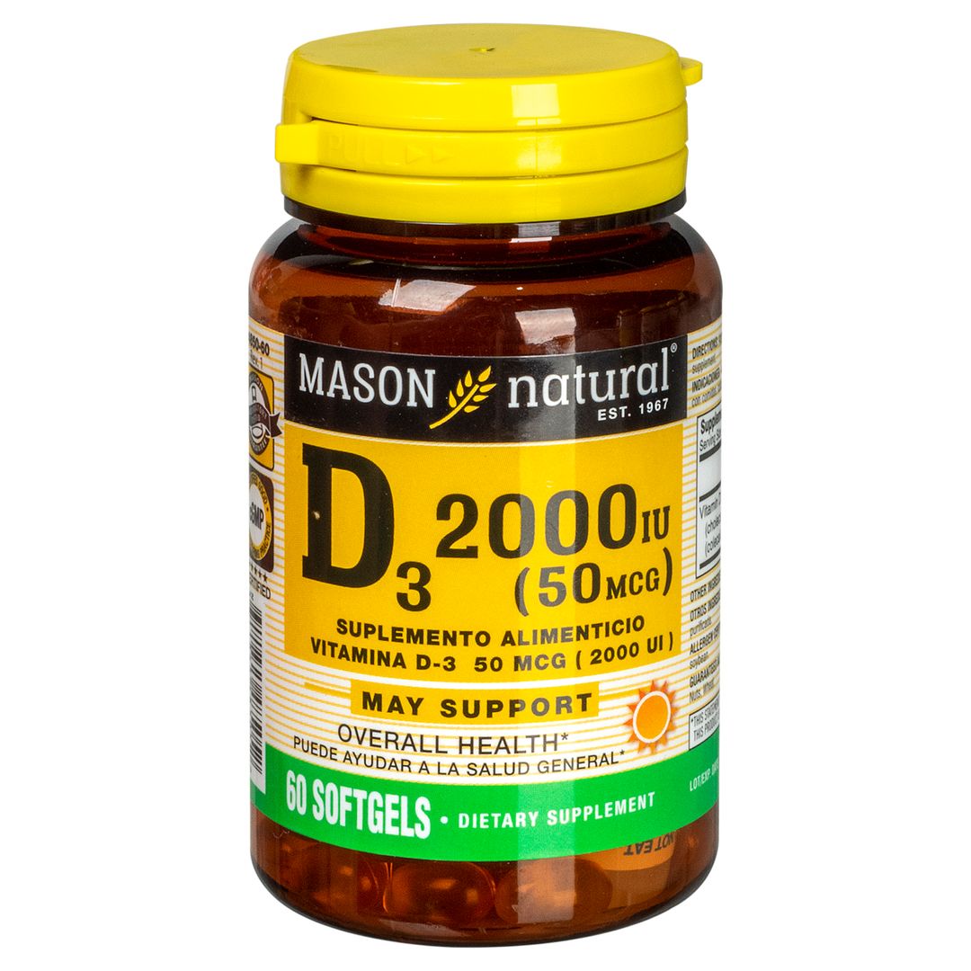 Vitamina D-3 Mason Natural - 60 Cápsulas - 926229