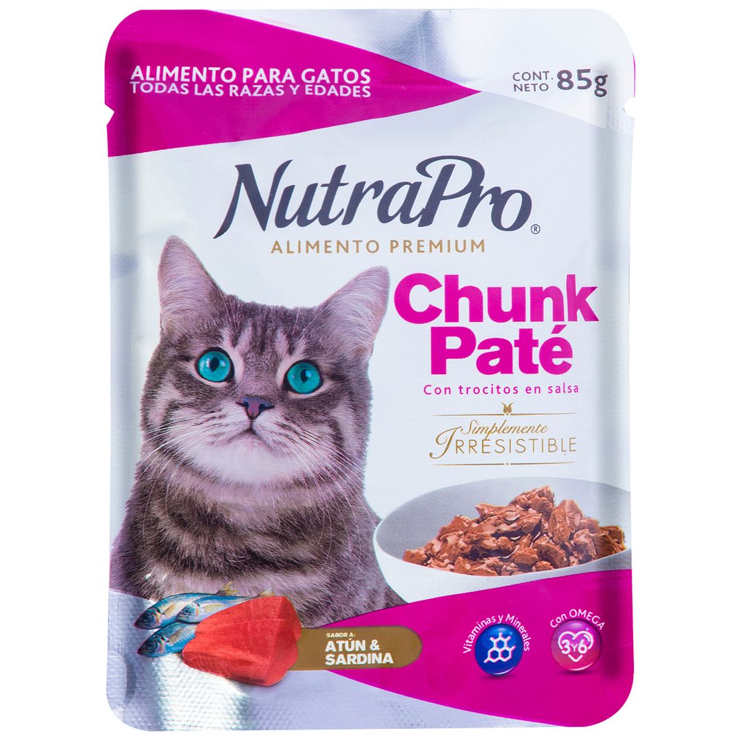 Alimento Húmedo para Gato NutraPro Atún y Sardina 85g - 926661