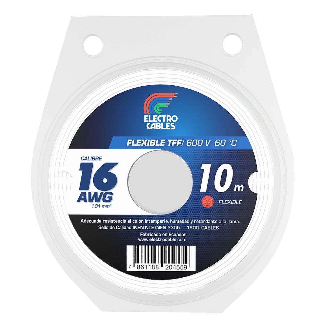 Cable TFF Electrocables Rollo Blanco 10m - 927012