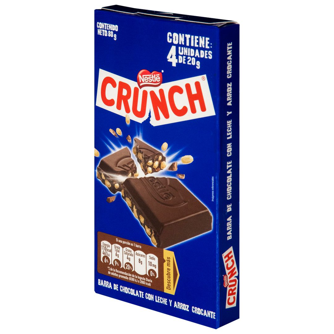 Pack 4 Uds Barra de Chocolate Crunch 80g - 942684