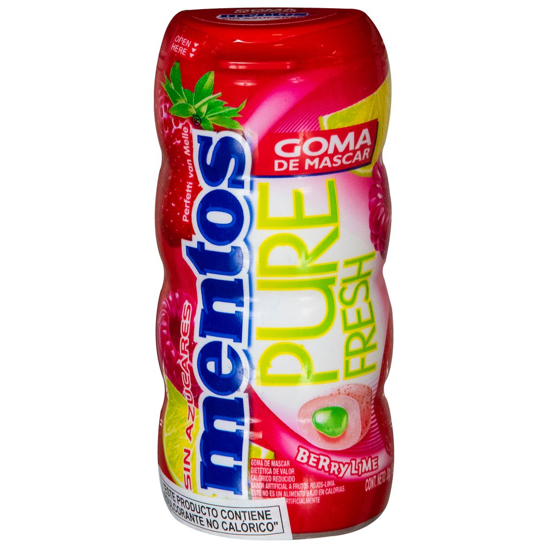 Bote de Chicles Mentos Frutos Rojos 30g - 942713
