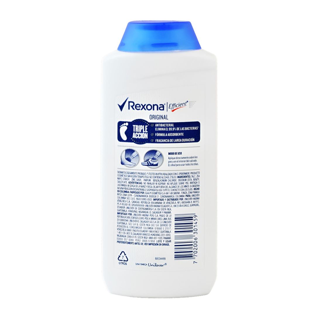 Desodorante para Pies en Talco Rexona Efficient Original 85g - 943483