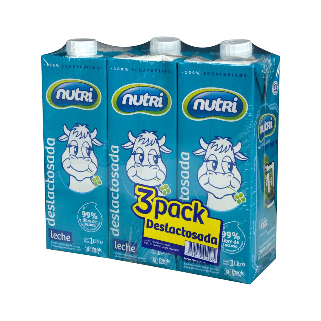 Pack 3 Uds Leche Nutri Deslactosada 1L - 945762