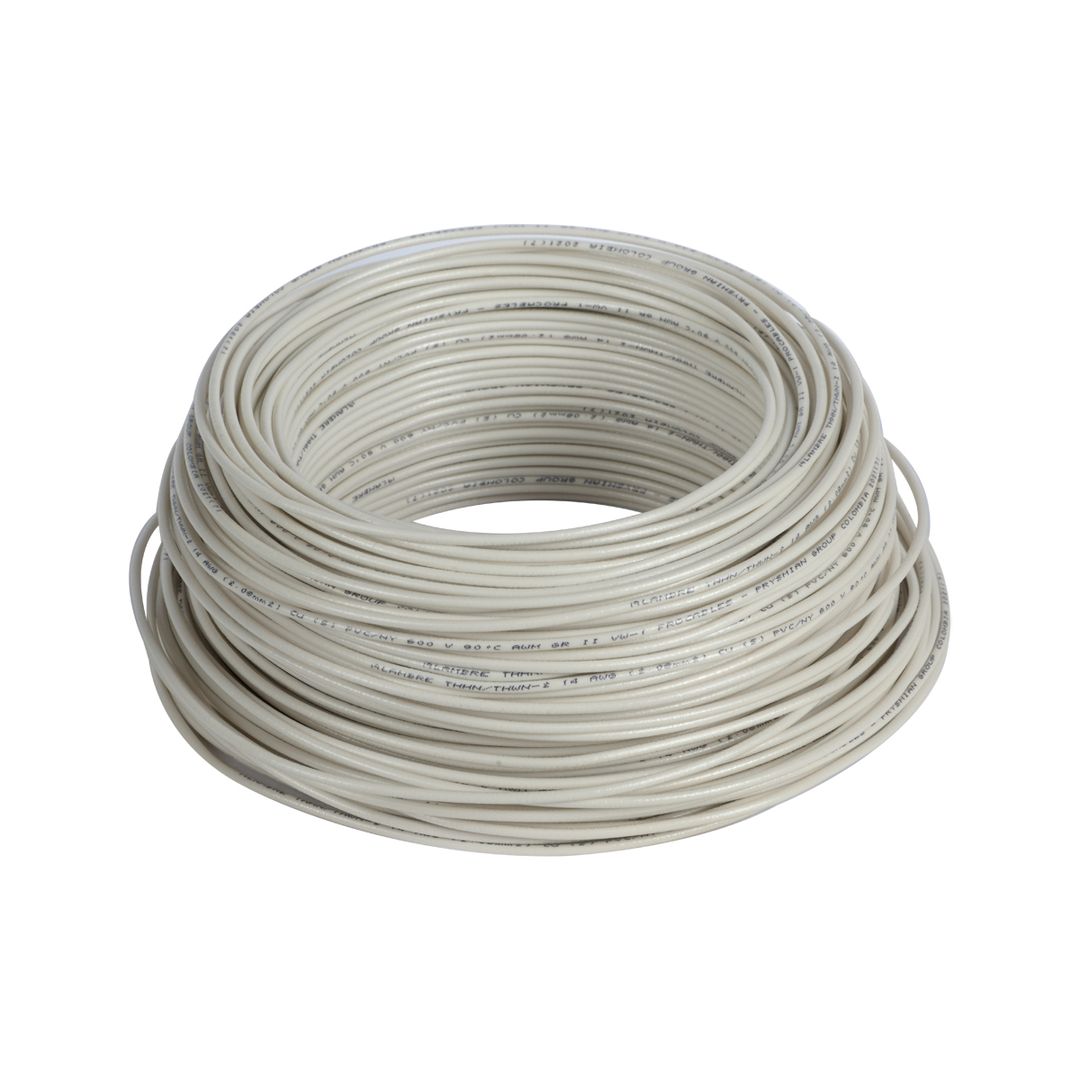 Cable Sólido THHN/THWN Cablec Calibre 14AWG 100m Blanco - 946025