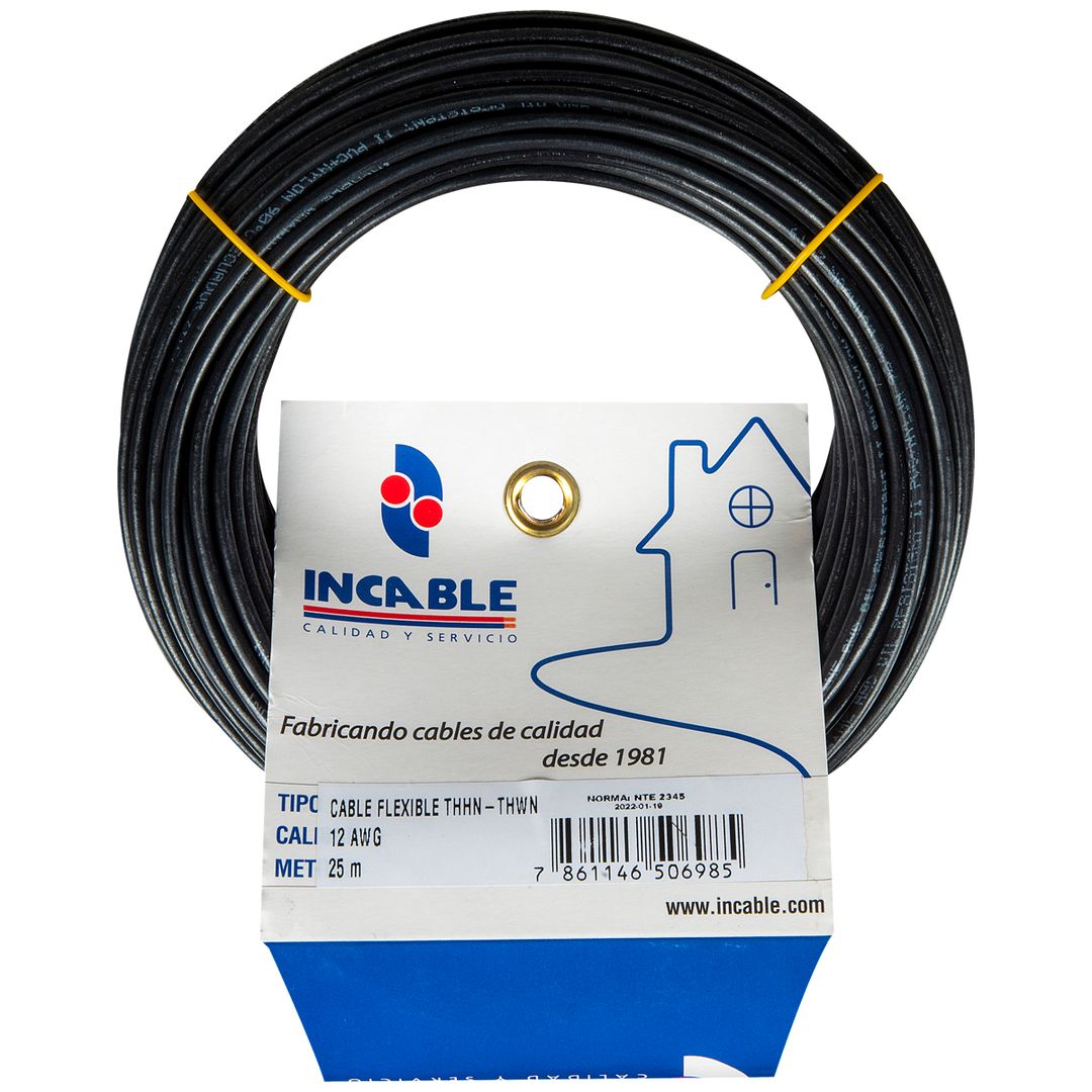 Cable THHN/THWN Incable 12 AWG Unilay Flex 25 M - 946065
