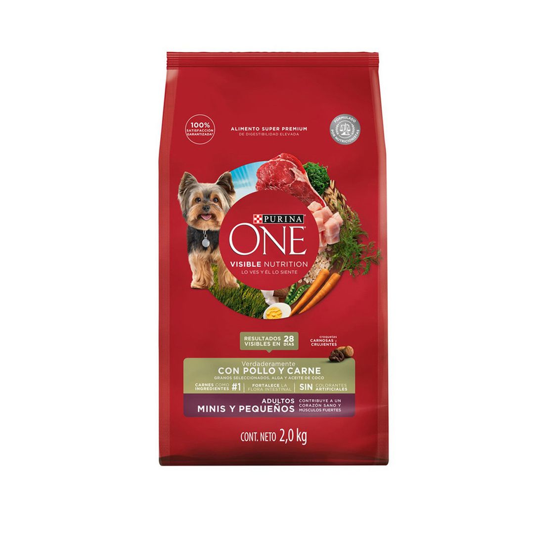 Alimento para Perro Purina One Adulto Minis y Pequeños Pollo y Carne 2kg - 946549