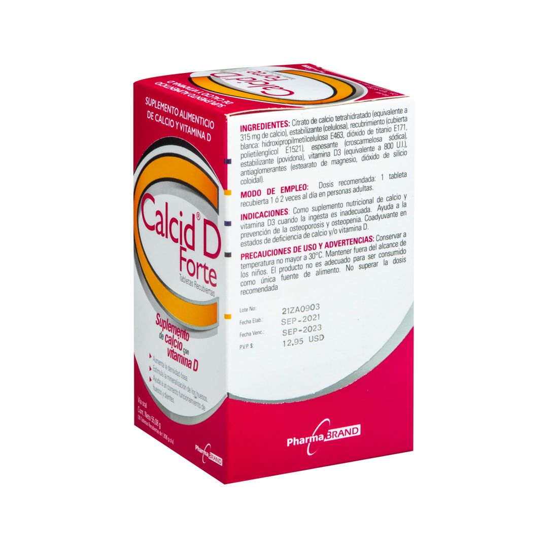Tabletas Calcid D Forte - 30 Unidades - 947950