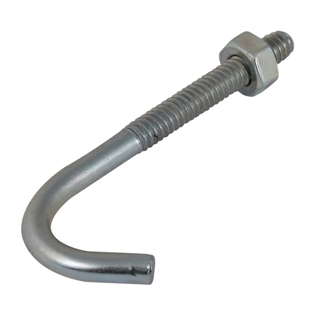 Gancho Tipo J Mamut de Techo con Tuerca 1/4 x 4.1/2” - 10 Unidades - 948265