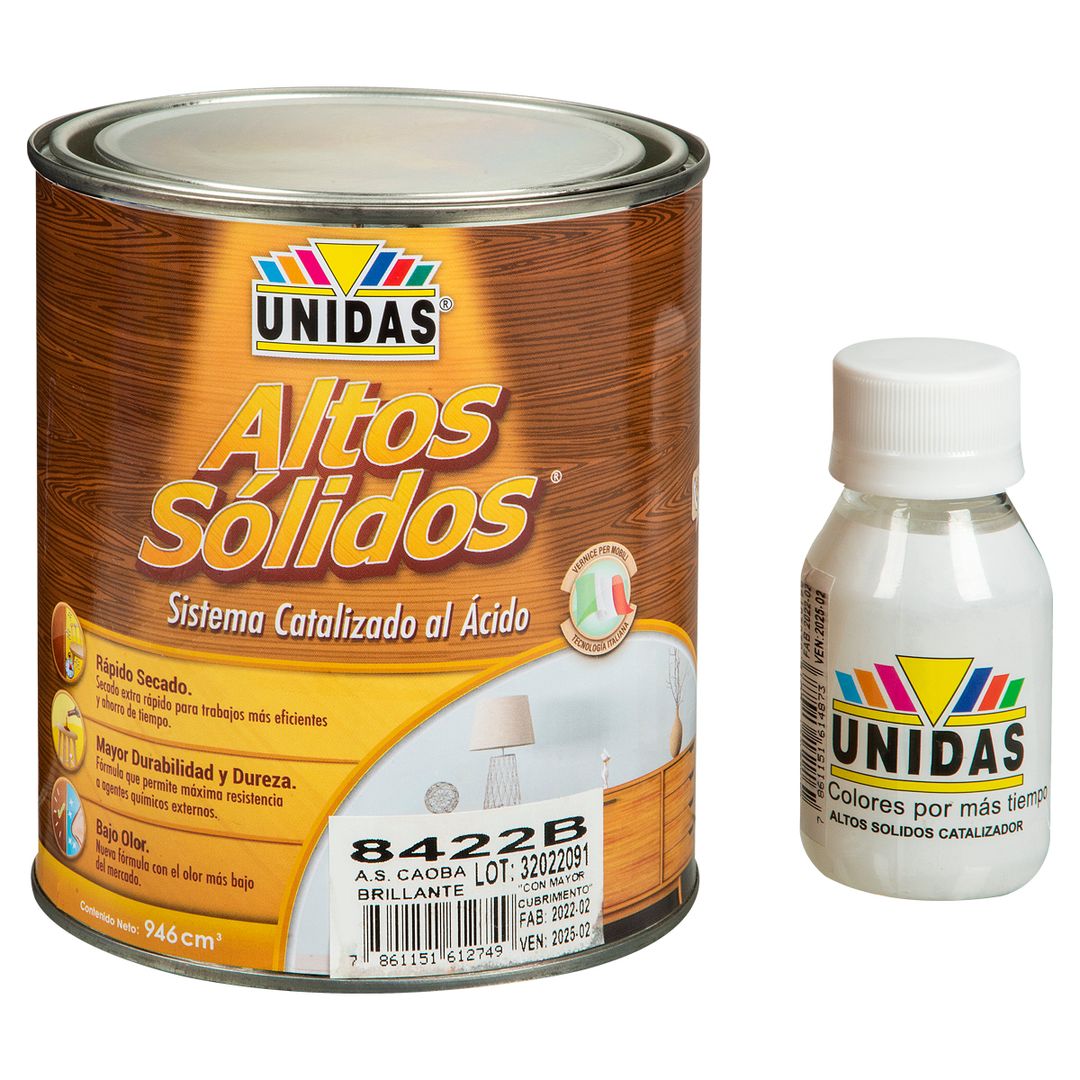 Laca Interior Altos Sólidos Unidas 1L - Varios Colores - 949006
