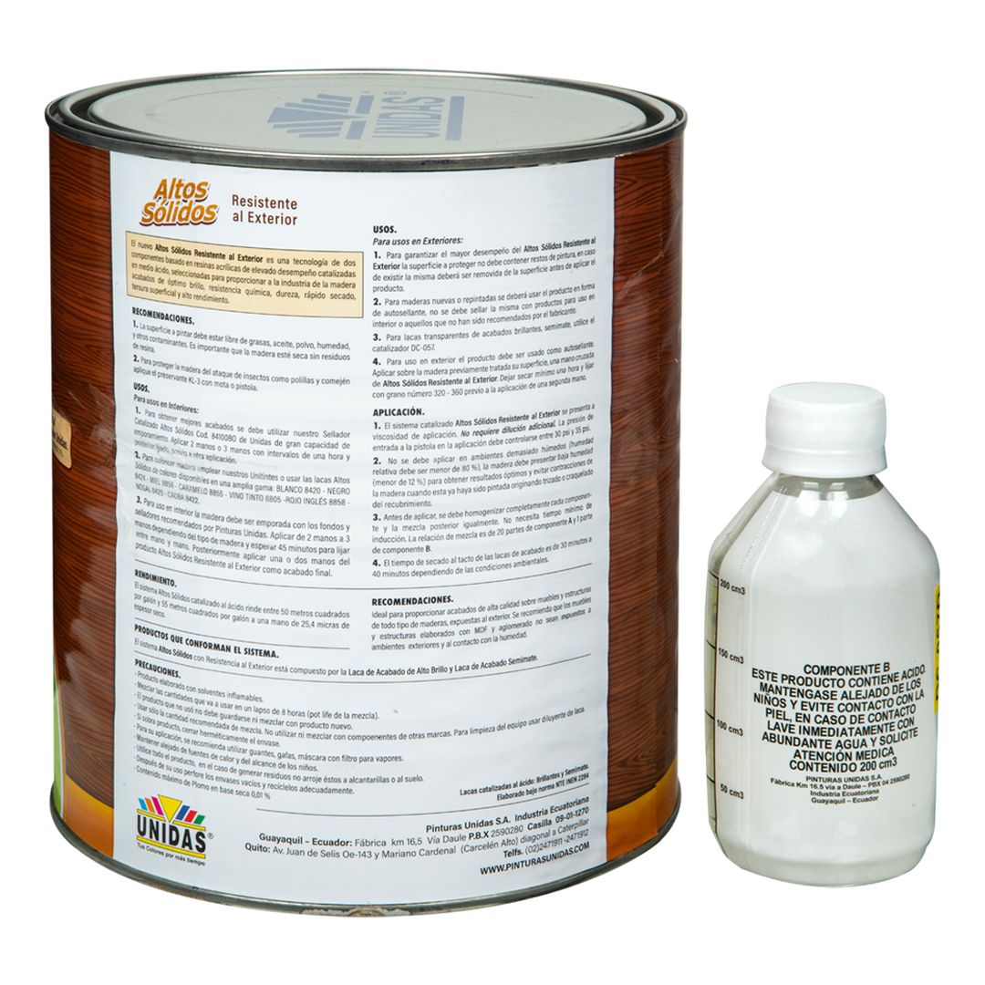 Laca Exterior Altos Sólidos Alto Brillante Unidas 1Gal - 948993