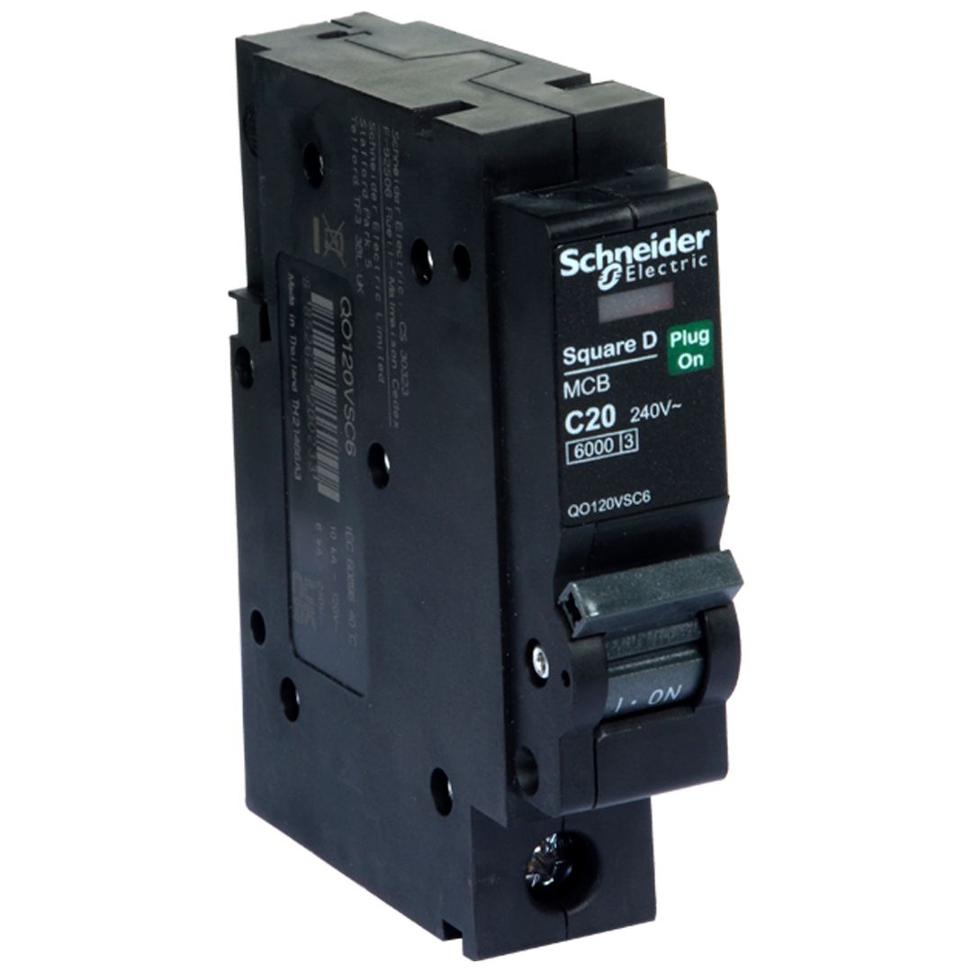Breaker Enchufable Square D 1P 20A QO-120 Cent - 950410