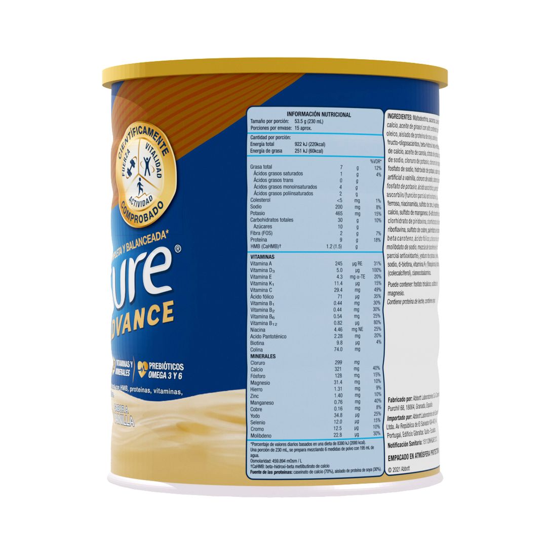 Suplemento Nutricional Ensure Advance Sabor a Vainilla 850g - 958354