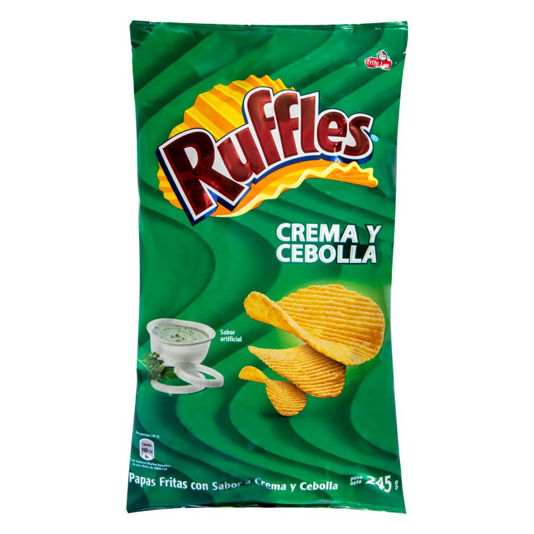 Papas Ruffles Sabor Crema y Cebolla 245g - 957013