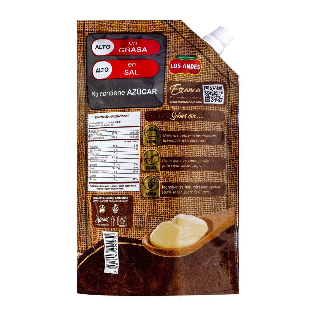 Mayonesa Casera Los Andes Doypack 400g - 957408