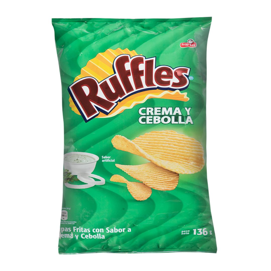 Papas Ruffles Crema y Cebolla 136g - 958382