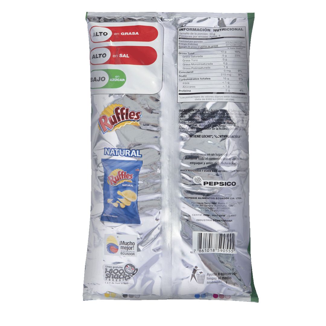 Papas Ruffles Crema y Cebolla 136g - 958382