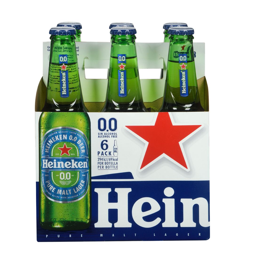 Six Pack Cerveza Heineken sin Alcohol Botella 330ml - 958834