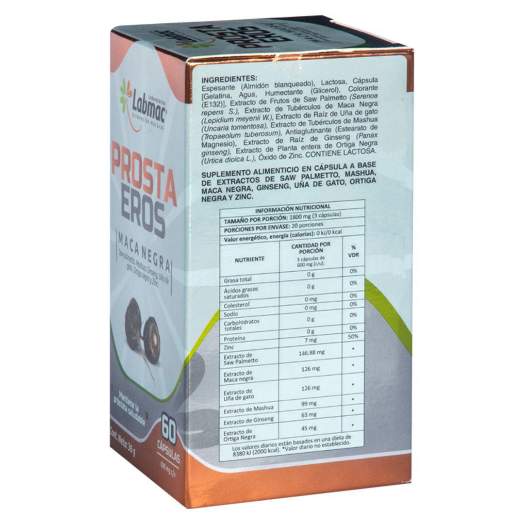 Prosta Eros Labmac Maca Negra 600mg - 60 Cápsulas - 959481