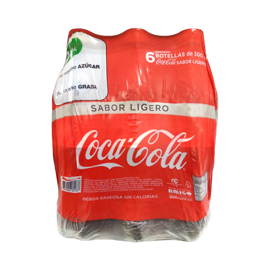 Pack 6 uds. Cola Coca-Cola Sabor Ligero 500 ml - 959578