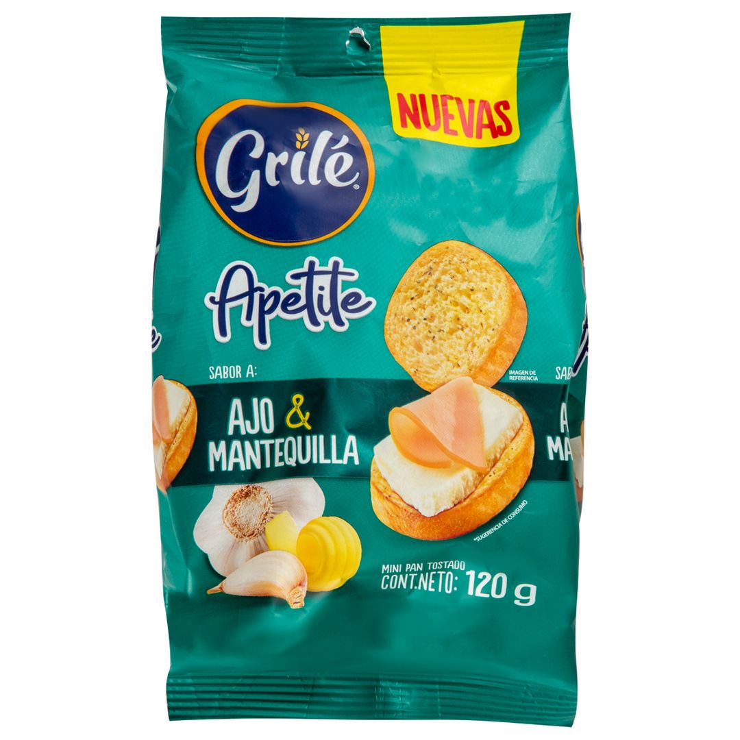 Mini Tostadas Grilé Ajo & Mantequilla 120g - 962099